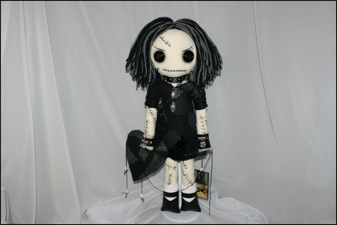 OOAK Hand Stitched Rag Doll With Patchwork Stitched Heart Creepy Gothic ...
