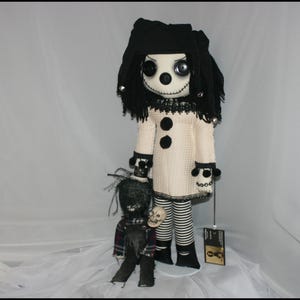 OOAK Hand Stitched Clown Rag Doll With Clown Dolly Creepy Gothic Folk ...