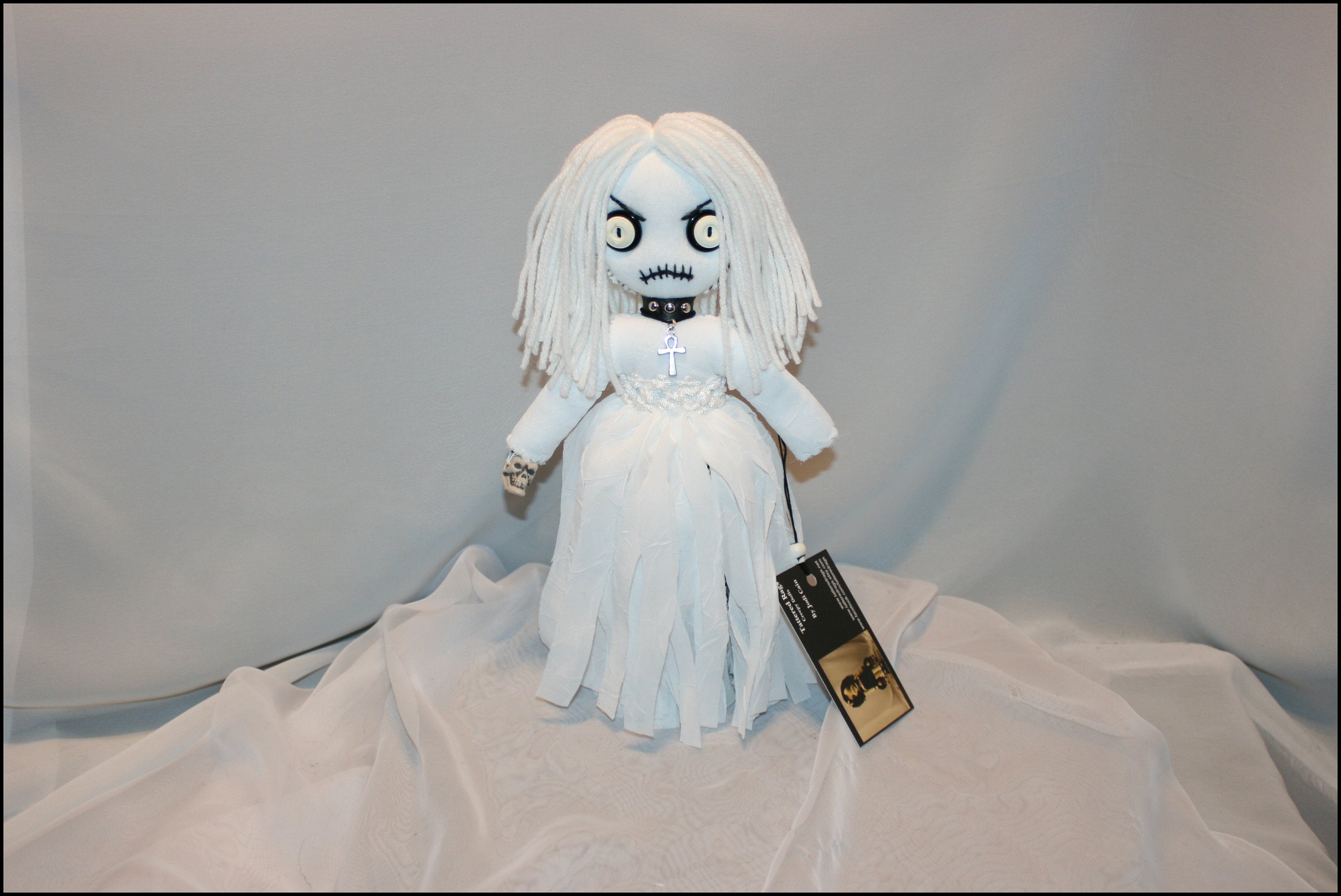 Dolls & Miniatures Hand Stitched Mini Ghost Rag Doll Creepy Gothic ...