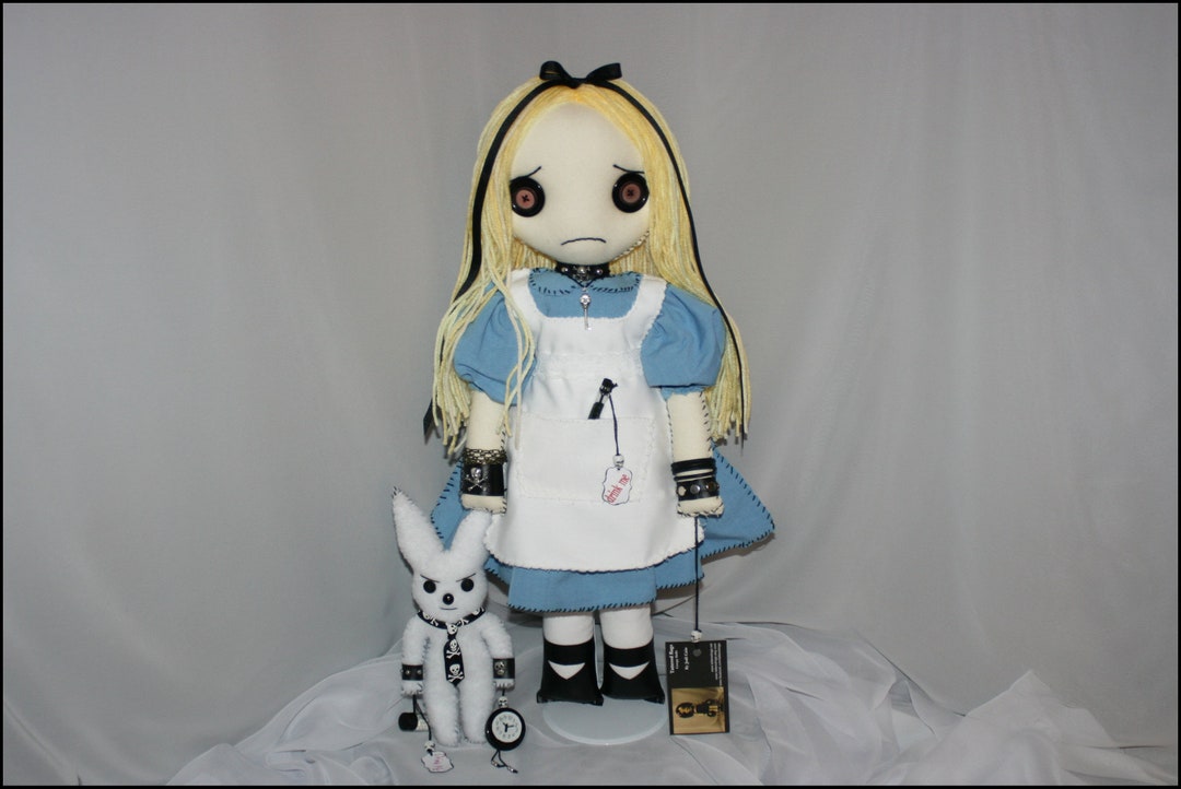 Alice in Wonderland Inspired Hand Stitched Rag Doll Creepy Gothic ...