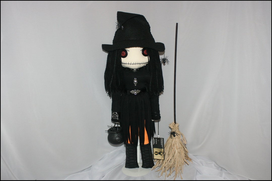 OOAK Hand Stitched Witch Rag Doll Creepy Gothic Halloween Folk Art by ...