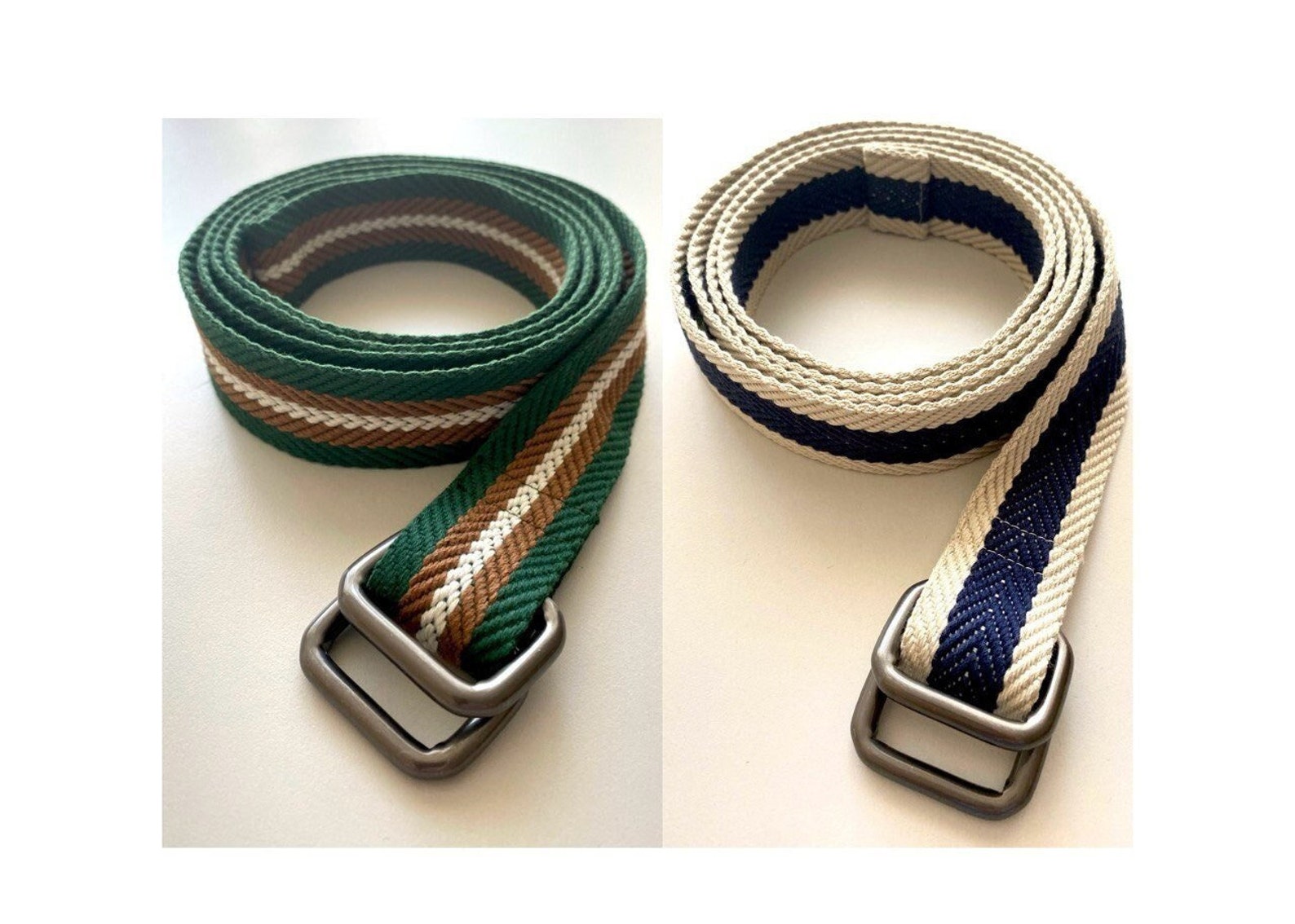 Men's Women's Herringbone Pattern Belt Cotton Woven Belt Casual Unisex ...