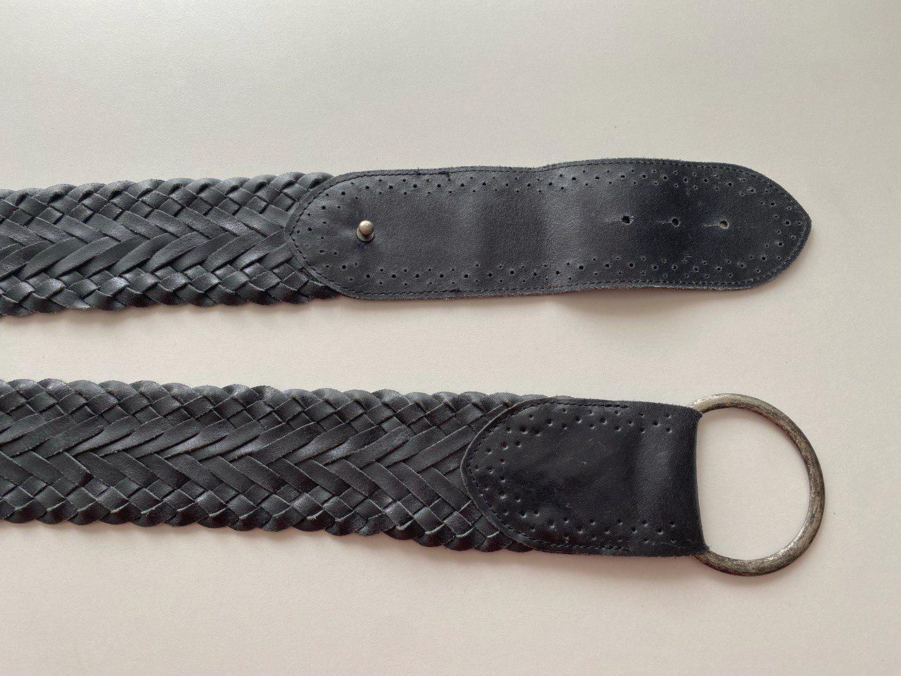 Vintage Wide Very Dark Blue Braided Leather Belt, Size L - Etsy