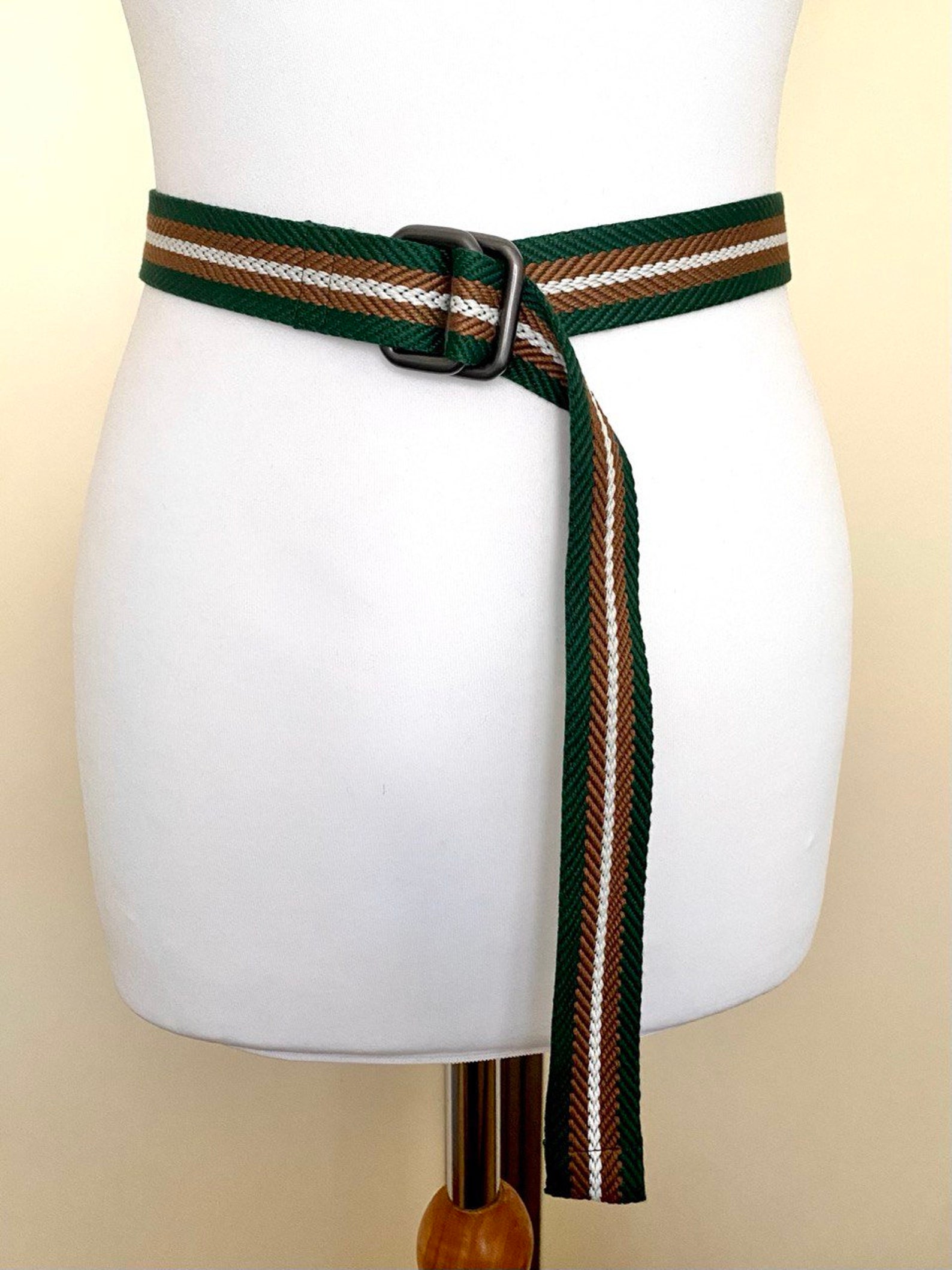 Men's Women's Herringbone Pattern Belt Cotton Woven Belt Casual Unisex ...