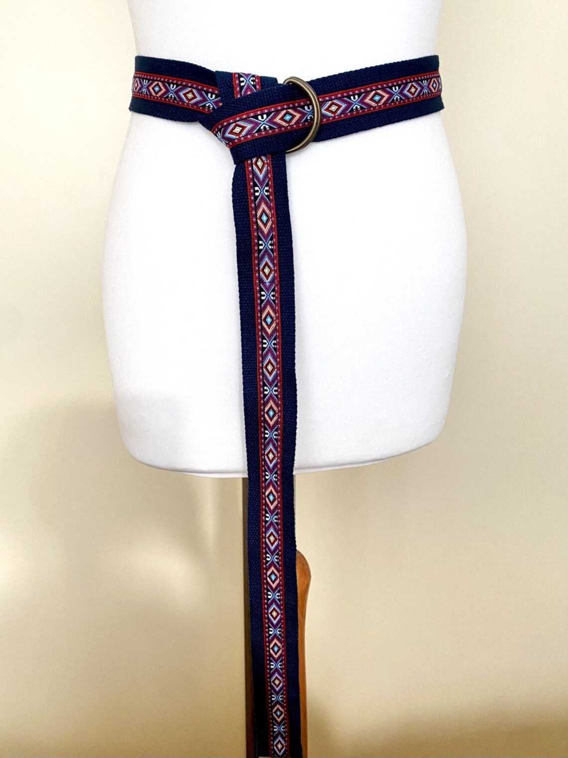 All Size Jeans Dress Jacquard Ethnic Ribbon Belt Cotton Webbing Metal D ...