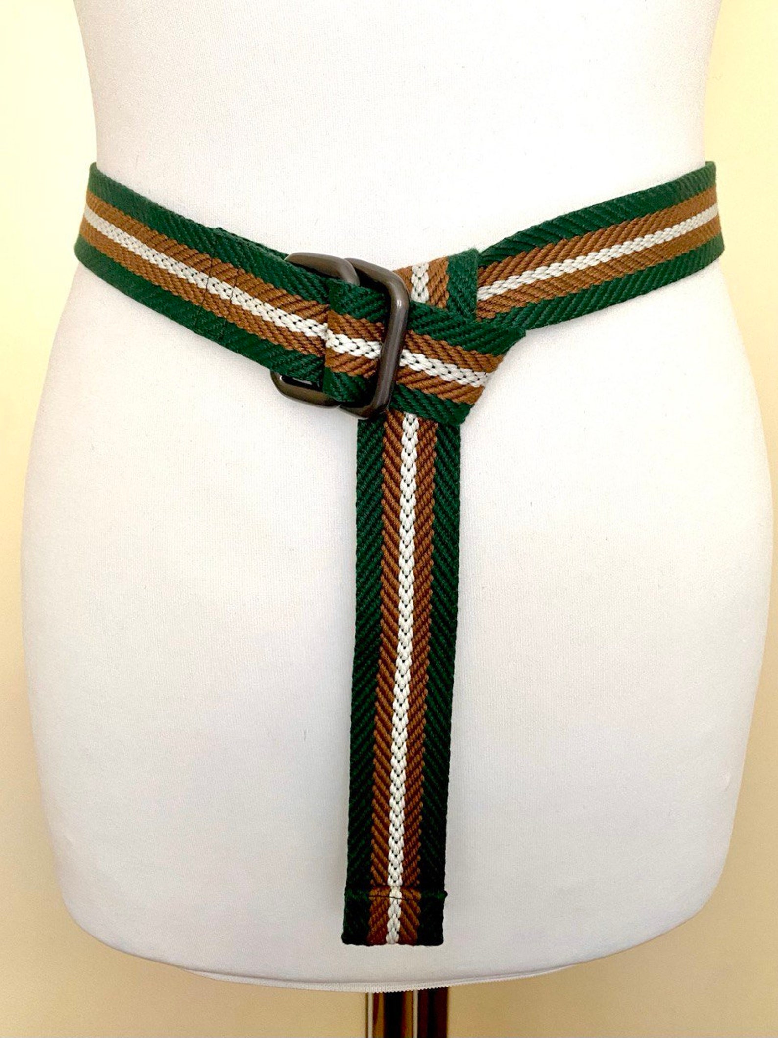 Men's Women's Herringbone Pattern Belt Cotton Woven Belt Casual Unisex ...