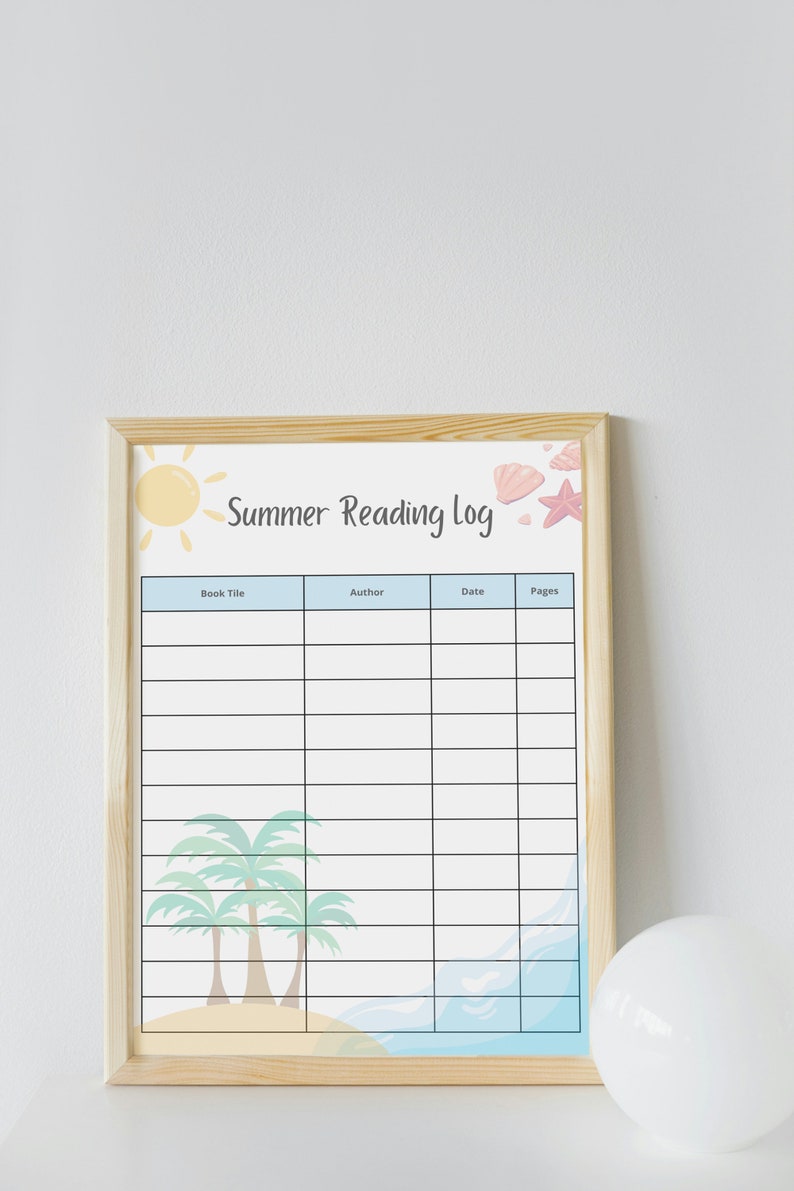 Printable Kids Summer Reading Log, Editable Summer Reading Log, Kids ...
