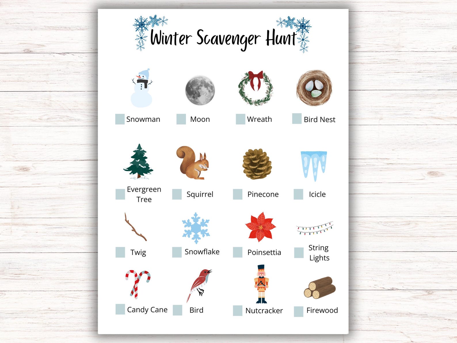 Winter Scavenger Hunt, Instant Download, Nature, PDF Winter Outdoor ...