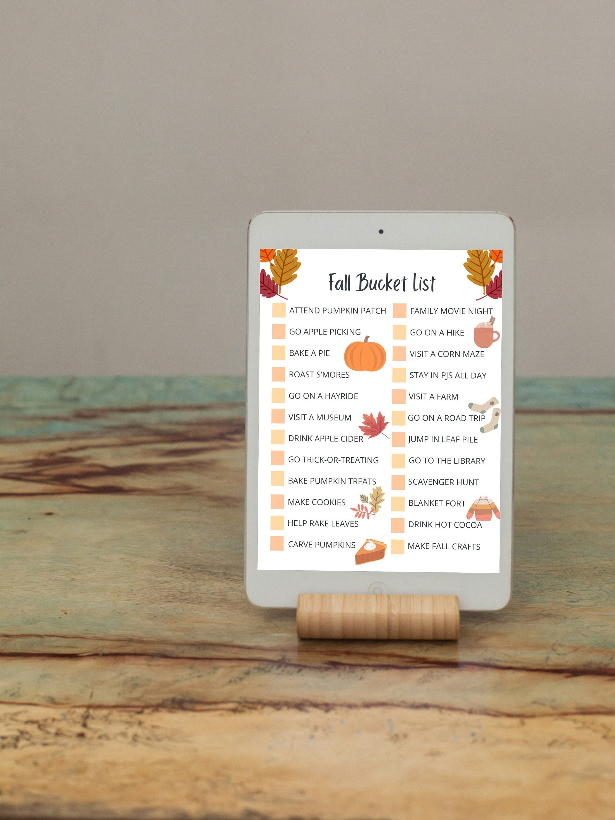 Fall Bucket List Printable, Instant Download List for Kids, Fun Fall ...
