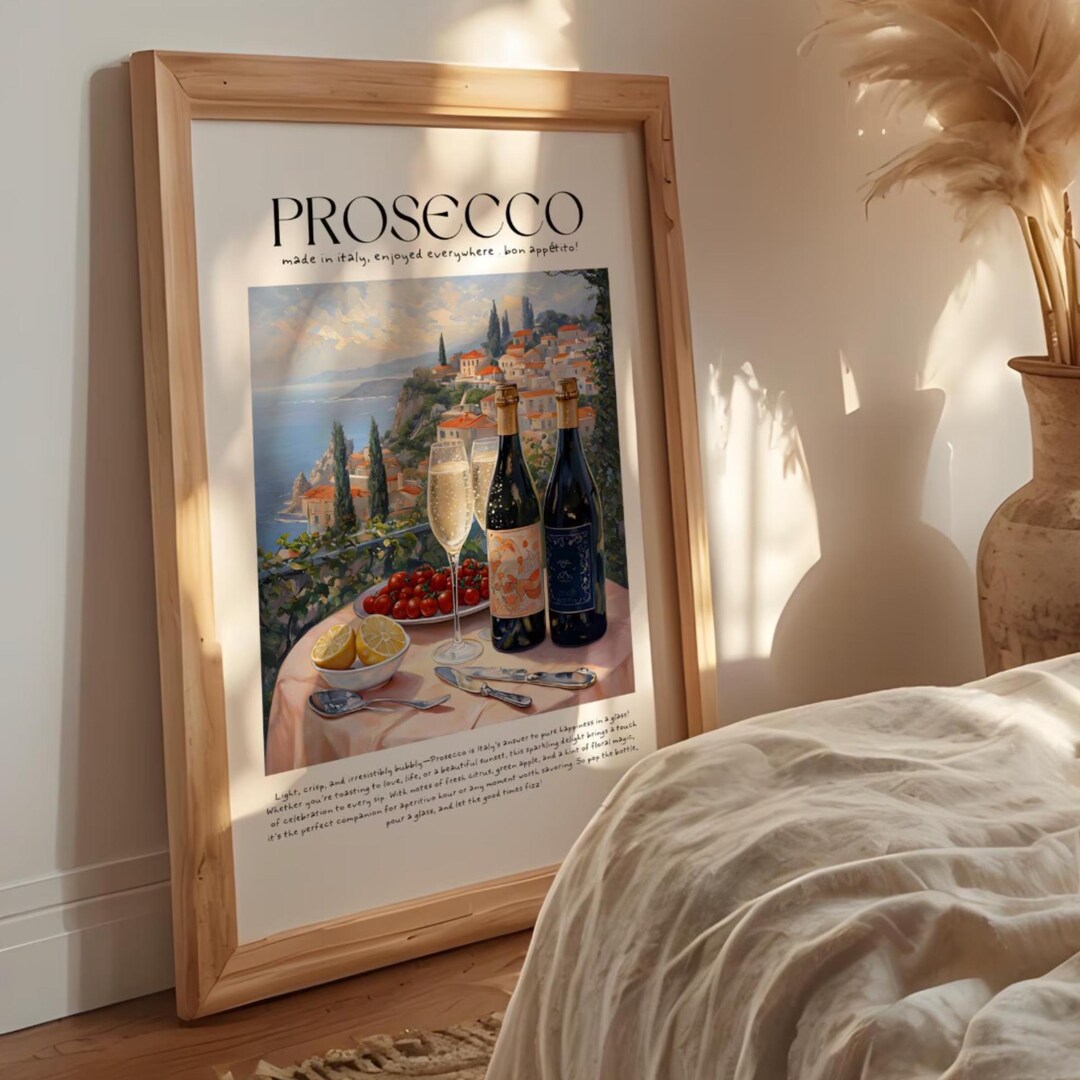 Prosecco Print | Italian Kitchen Decor, Wine Art Poster, Instant ...
