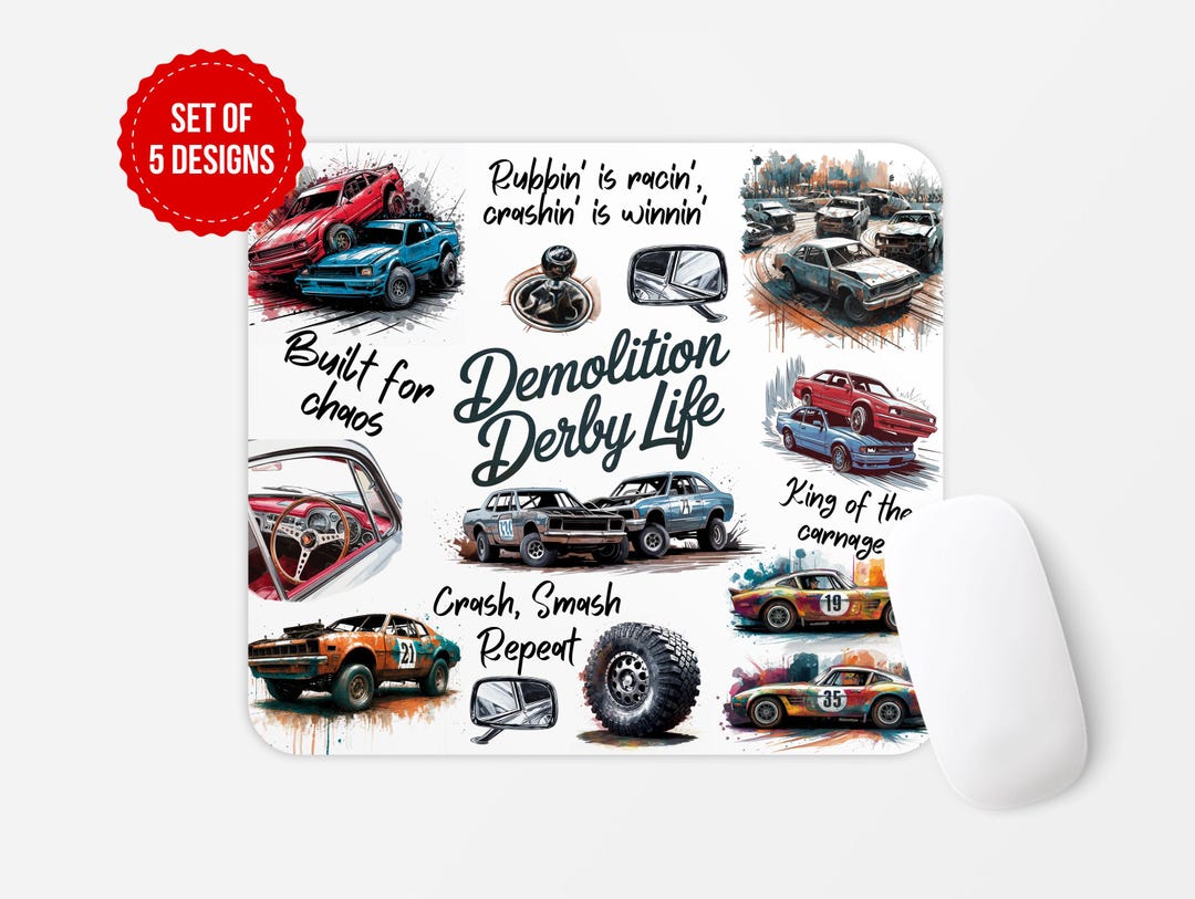 Demolition Derby Life Mouse Pad PNG Sublimation Design Square & Round ...