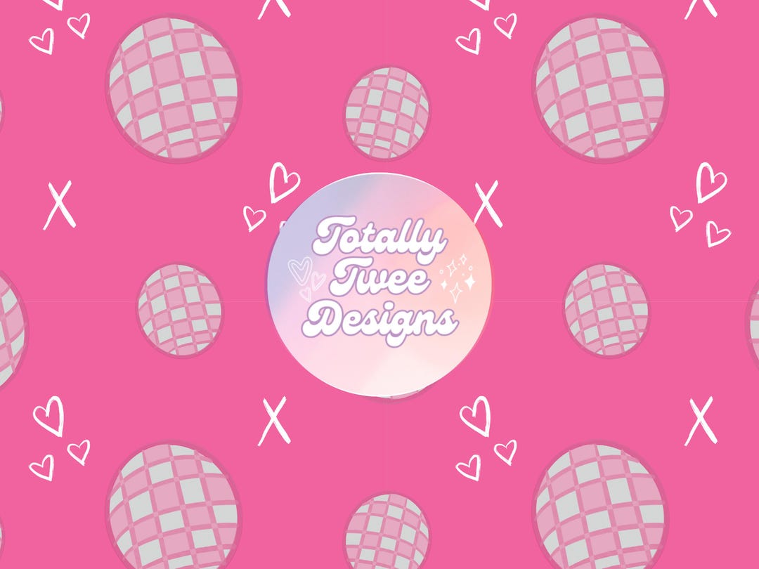 Hot Pink Disco Ball Mirrorball Seamless Pattern File | Instant Digital ...
