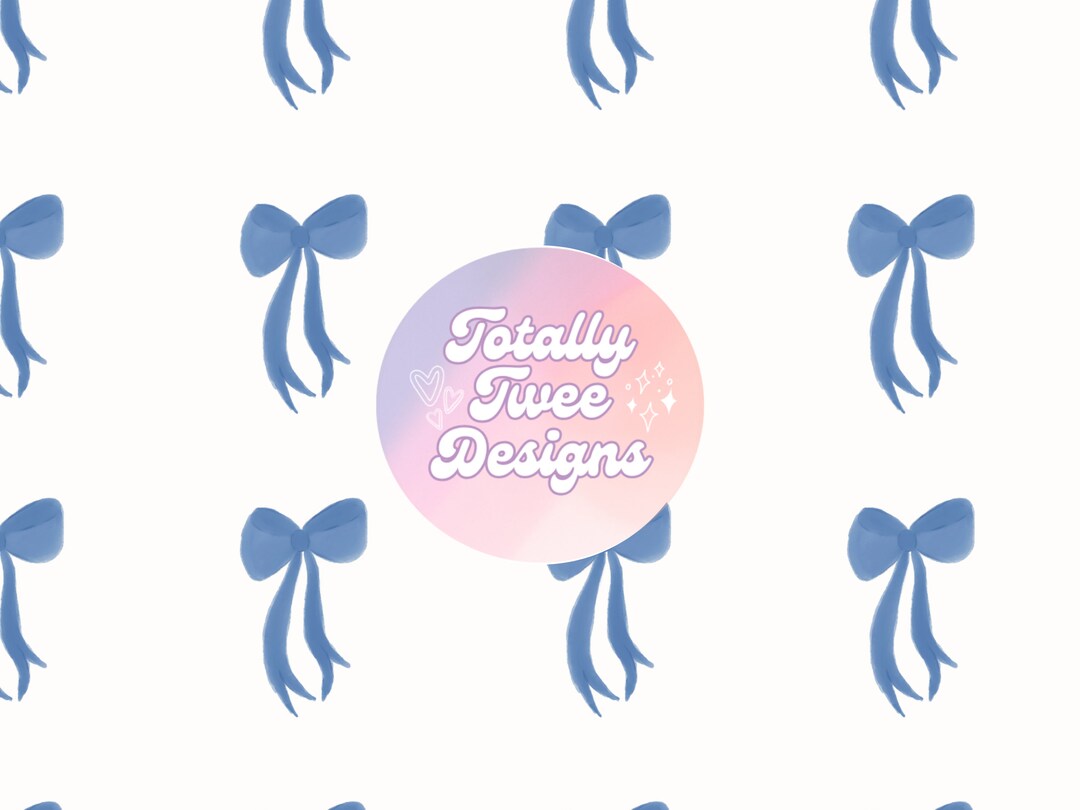 Coquette Blue Bows Seamless Repeating Pattern File | Instant Digital ...