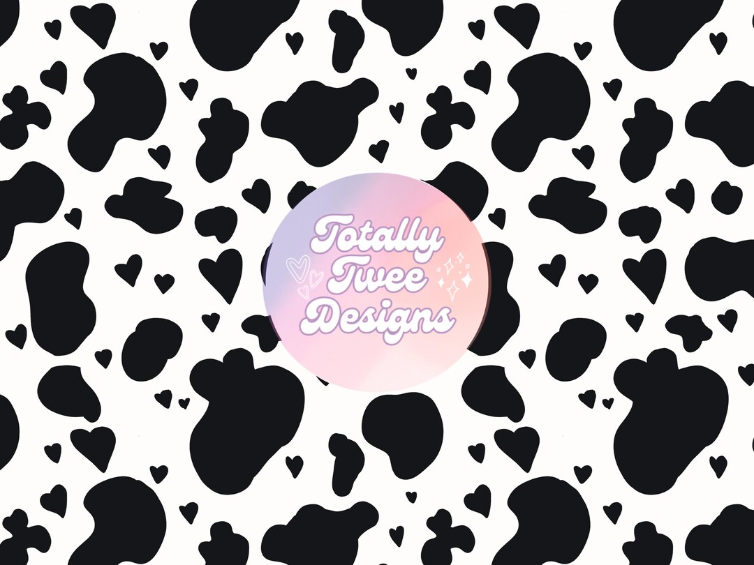 Heart Cow Print Seamless Pattern: High-res Fabric Design (digital ...