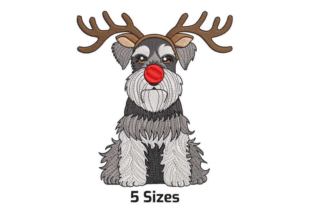 Schnauzer Dog Christmas Embroidery Design Schnauzer Dog Embroidery ...