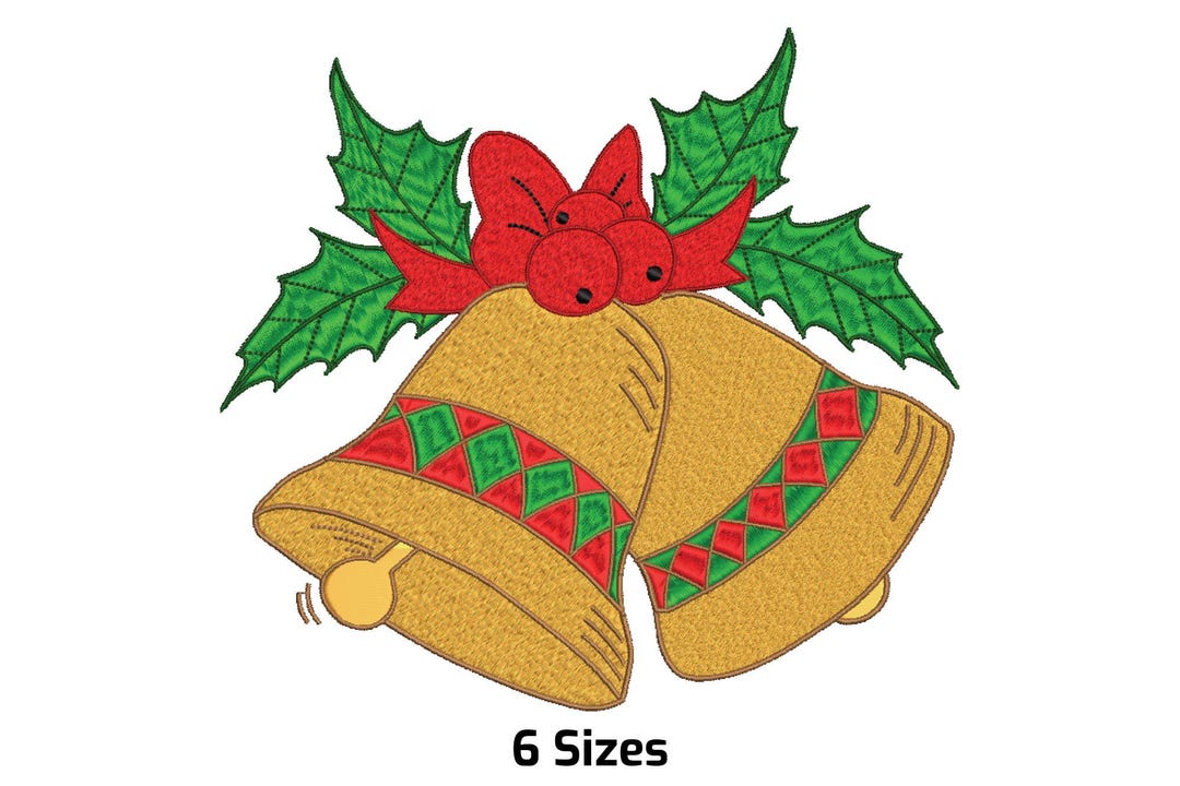 Santa Christmas Bell Embroidery Design Santa Christmas Bell Machine ...