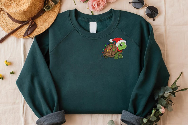 Lighting Turtle Christmas Embroidery Design - Turtle Embroidery Design ...