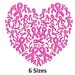 Heart Shape Breast Cancer Awareness Embroidery Design - Pink Ribbon ...