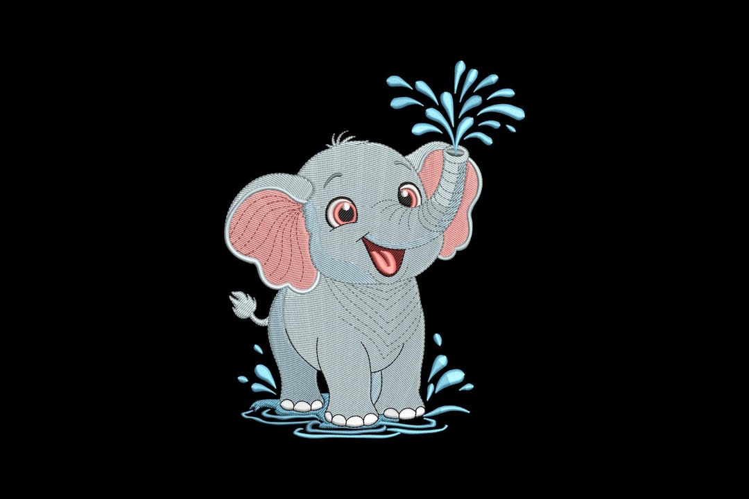 Baby Elephant Machine Embroidery Design, Safari Animal Embroidery File ...