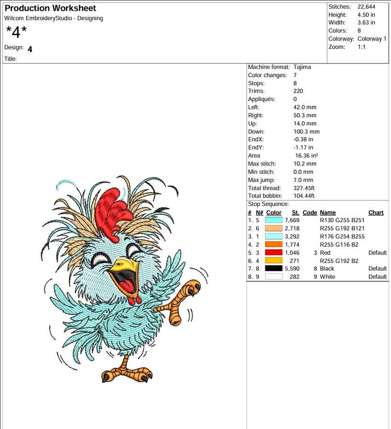 Funny Chicken Embroidery Design, Crazy Chicken Machine Embroidery, 4 ...