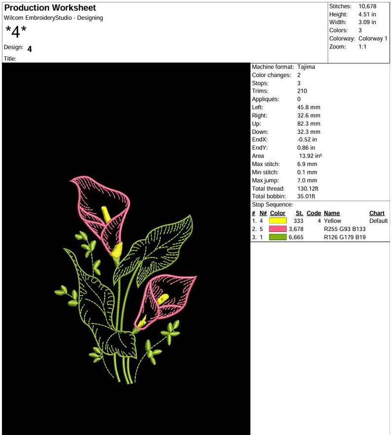 Calla Lily Outline Embroidery Design, Minimalist Floral Machine ...