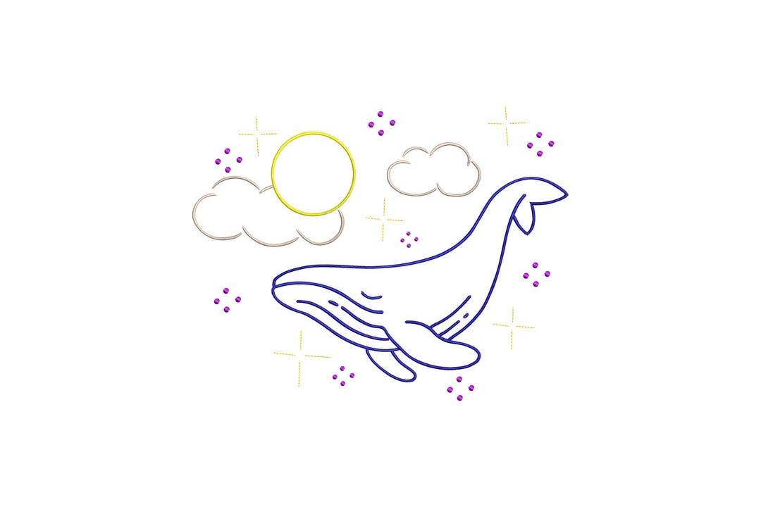 Whale Embroidery Design, Applique Whale Machine Embroidery, Whale Lover ...