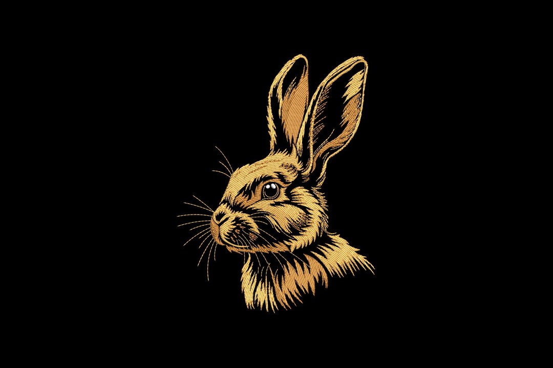 Realistic Rabbit Embroidery Design, Bunny Machine Embroidery, Rabbit ...