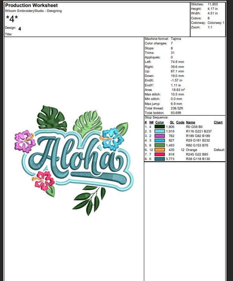 Aloha Embroidery Design, Aloha Machine Embroidery, Aloha Lover Gift ...