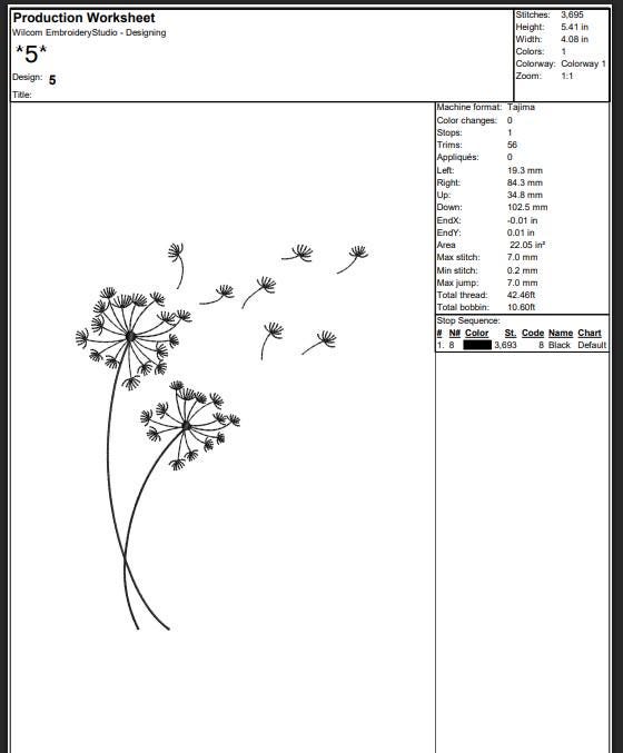 Dandelion Embroidery Design, Dandelion Flower Machine Embroidery ...
