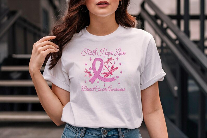 Faith Hope Love Breast Cancer Awareness Embroidery Design Machine ...