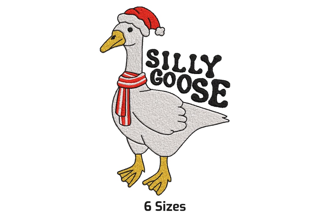 Silly Goose Christmas Embroidery Design Goose Embroidery Design Machine ...