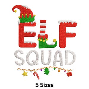 Elf Squad Christmas Embroidery Design Elf Squad Embroidery Design ...