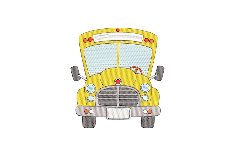 School Bus Embroidery Design, School Bus Machine Embroidery, Bus Lover ...