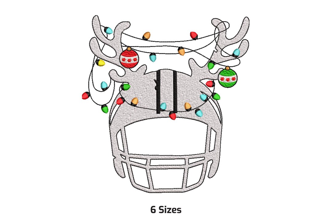 Football Helmet Christmas Embroidery Design Football Helmet Embroidery ...