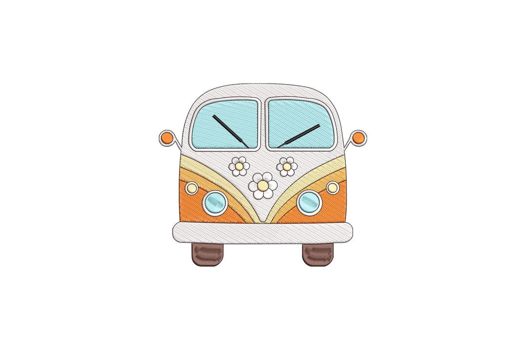 Camper Van Embroidery Design, RV Van Machine Embroidery, Camp Lover ...