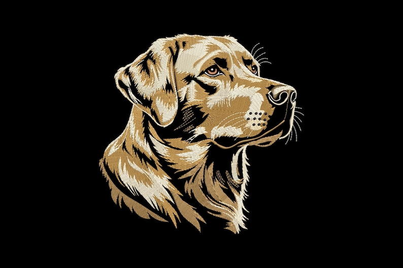 Labrador Dog Head Embroidery Pattern | Realistic Labrador File for ...