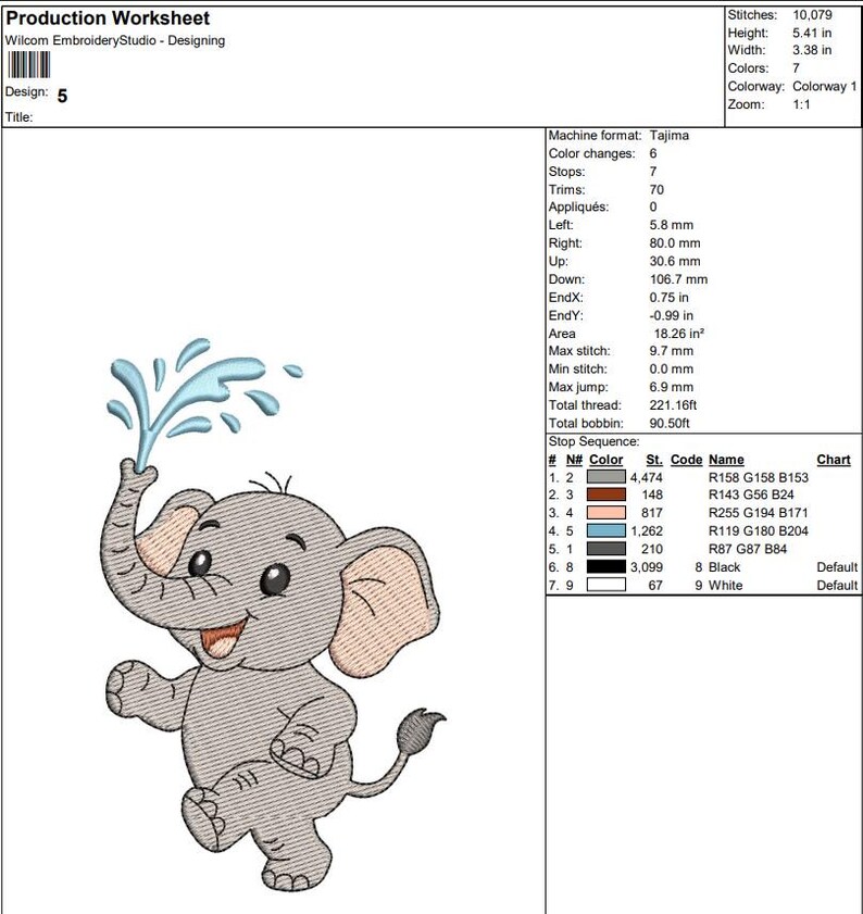 Funny Elephant Embroidery Design, Cute Elephant Machine Embroidery ...