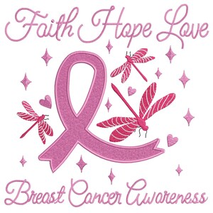 Faith Hope Love Breast Cancer Awareness Embroidery Design Machine ...