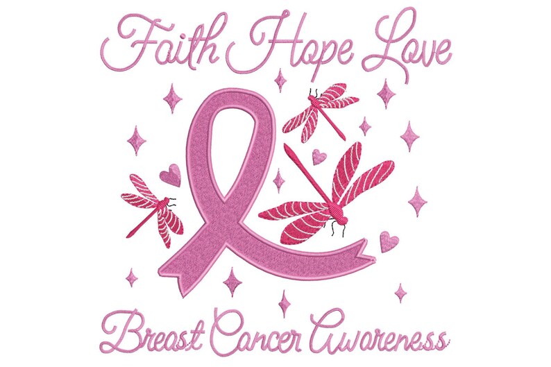 Faith Hope Love Breast Cancer Awareness Embroidery Design Machine ...