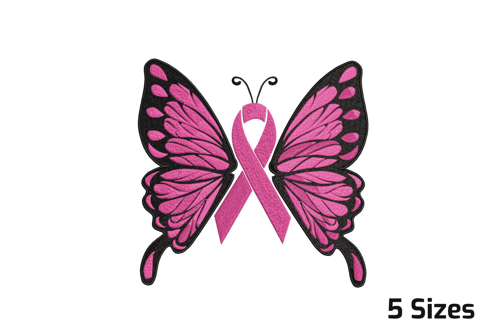 Breast Cancer Awareness Embroidery Design Butterfly Breast Cancer ...