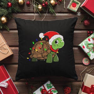 Lighting Turtle Christmas Embroidery Design - Turtle Embroidery Design ...