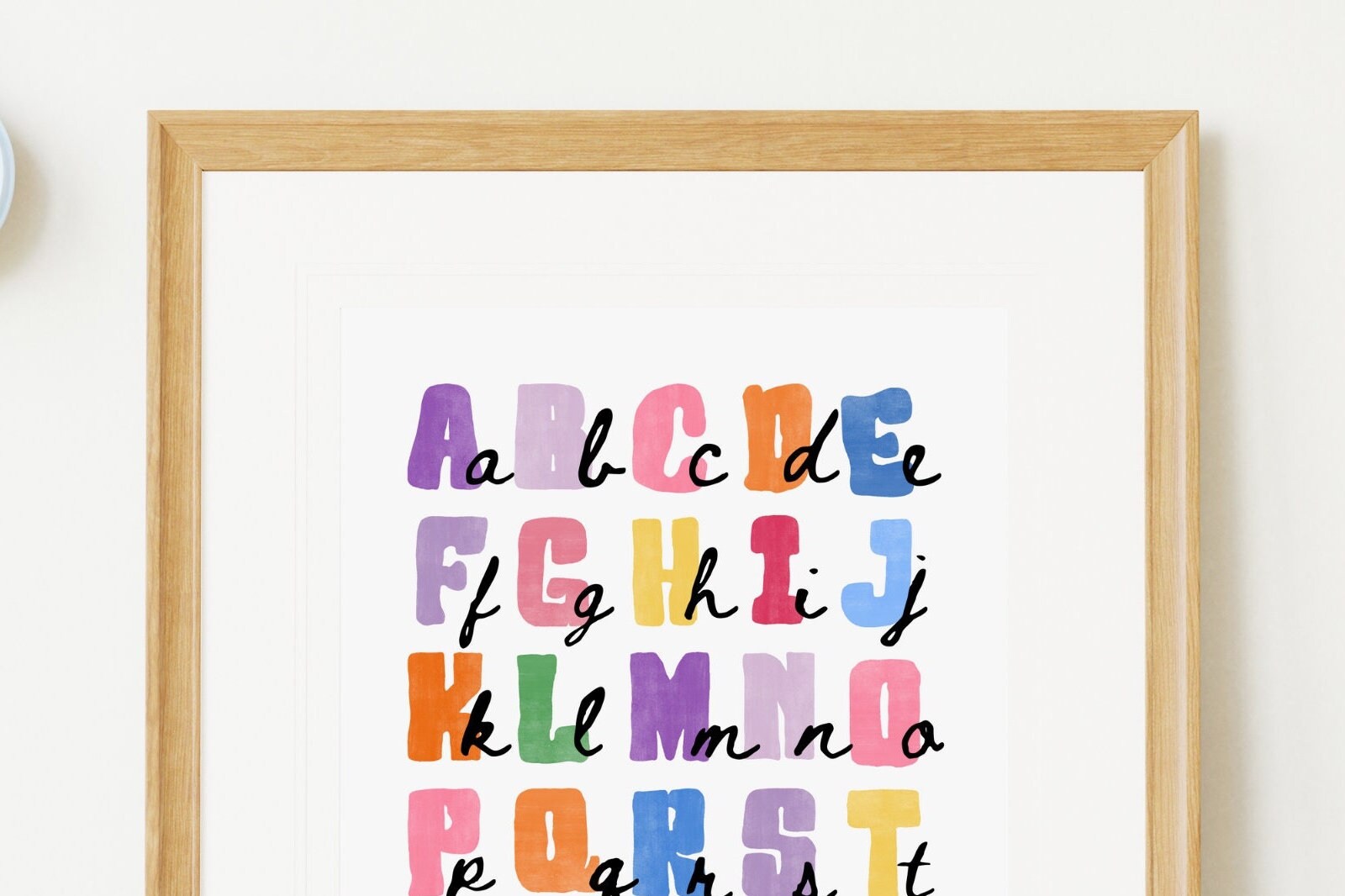 Fun Classroom Wall Art, Printable Alphabet Chart, Rainbow School Room ...