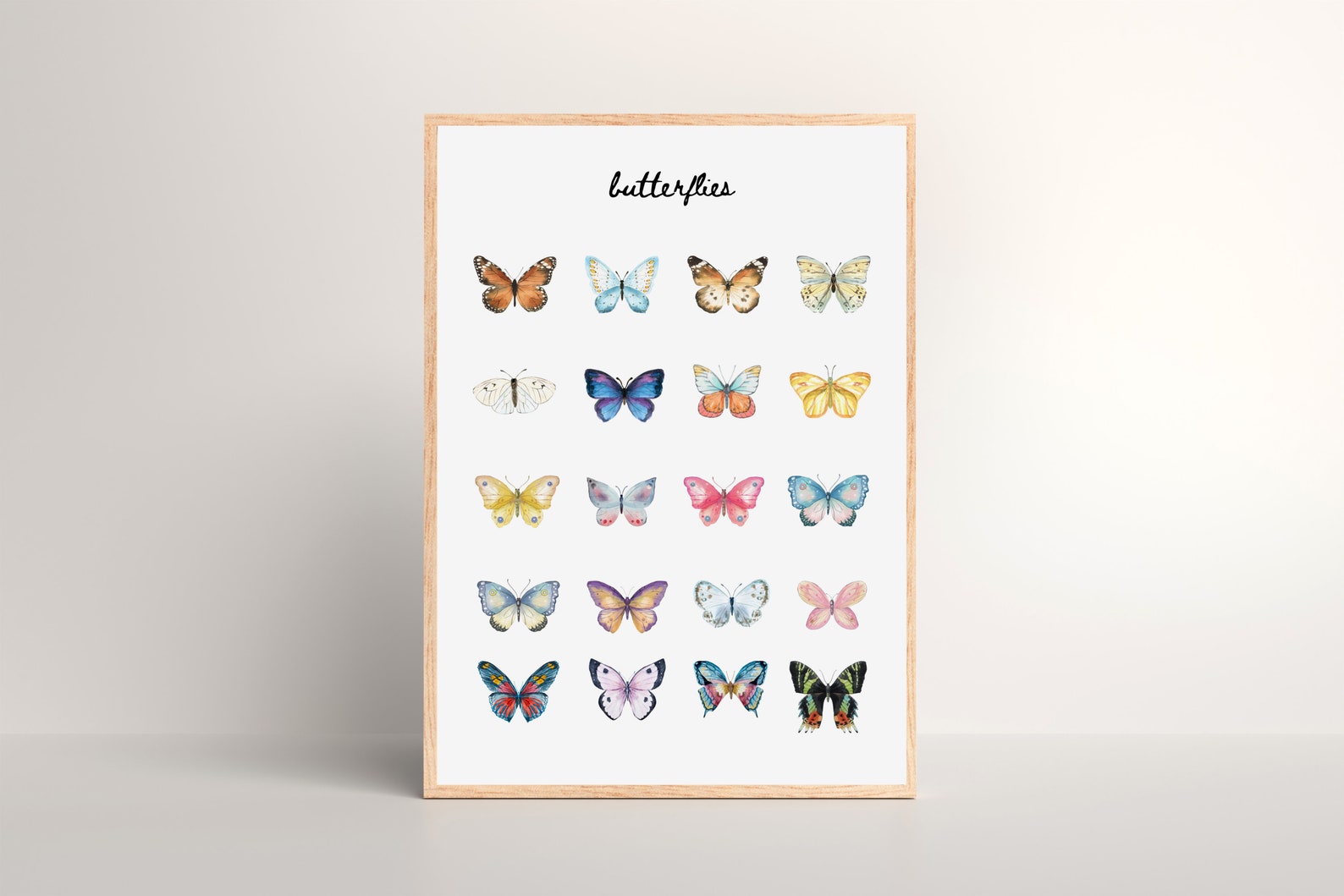 Watercolor Insect Alphabet Chart for Nursery Printable Educational ...