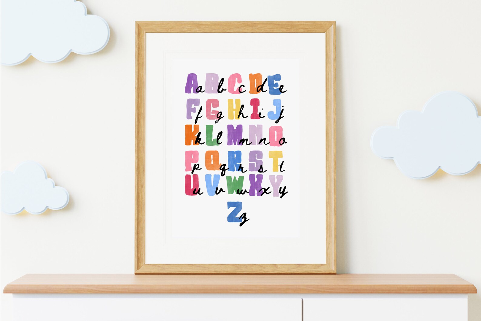 Fun Classroom Wall Art, Printable Alphabet Chart, Rainbow School Room ...