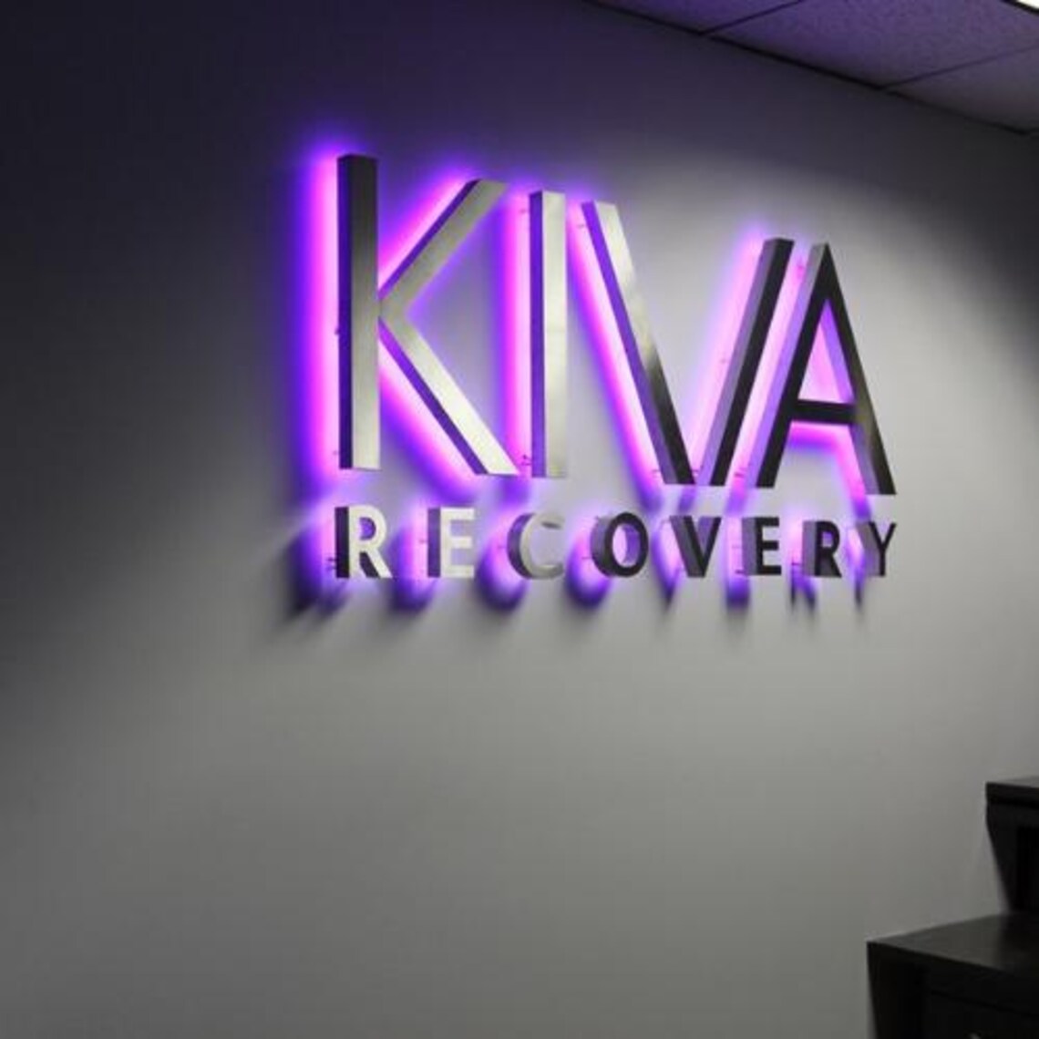3D Backlit Metal Business Sign: Custom LED Logo Signboard - Etsy