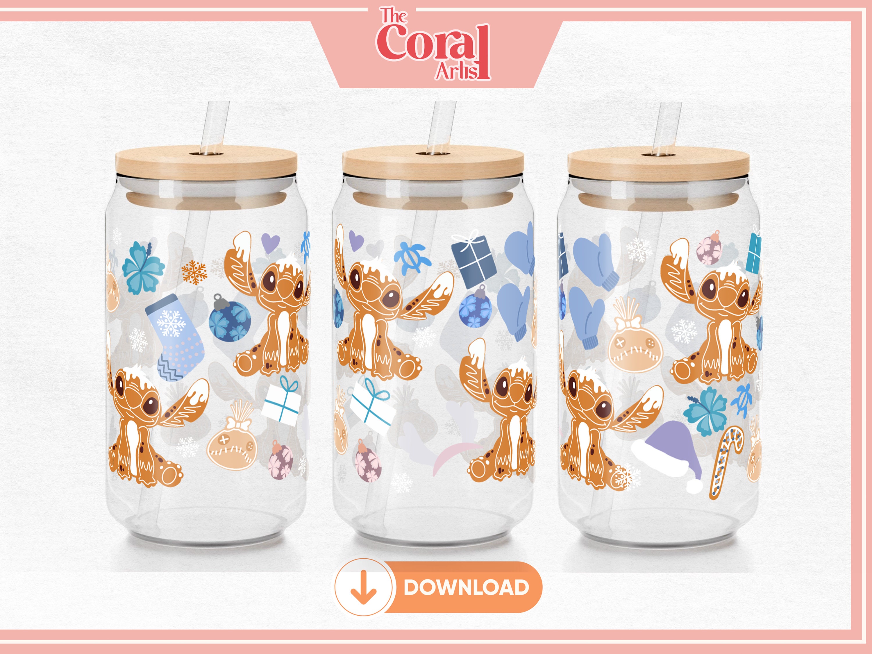 GINGERBREAD CHRISTMAS Alien Png Custom Uvdtf Libbey Glass Can 16oz Wrap ...