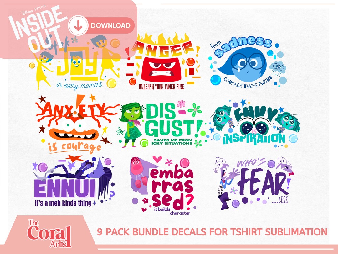 Inside Out DECAL UVDTF PNG Transfer File, Libbey 16oz Beer Glass ...