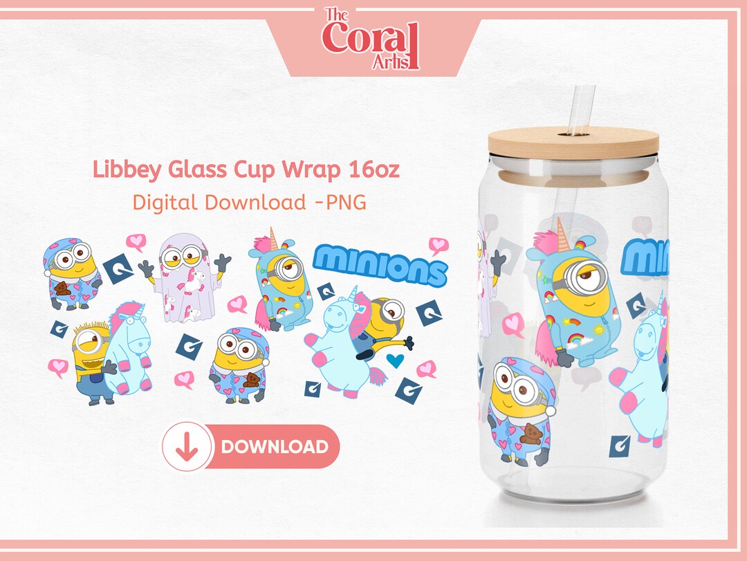 Party Sidekicks Me Sublimation PNG Transfer File UVDTF Cup Wrap, Libbey ...