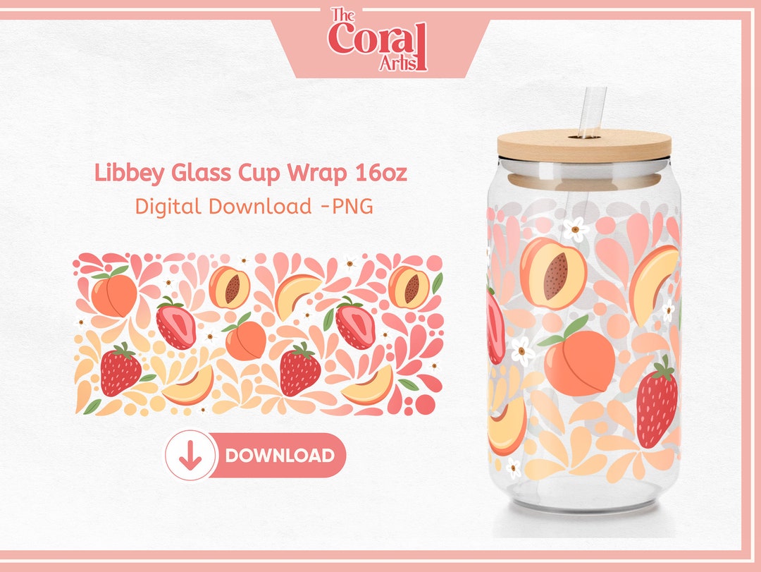 Summer Fruit Berries Talavera PNG UVDTF Transfer File, Libbey 16oz Beer ...