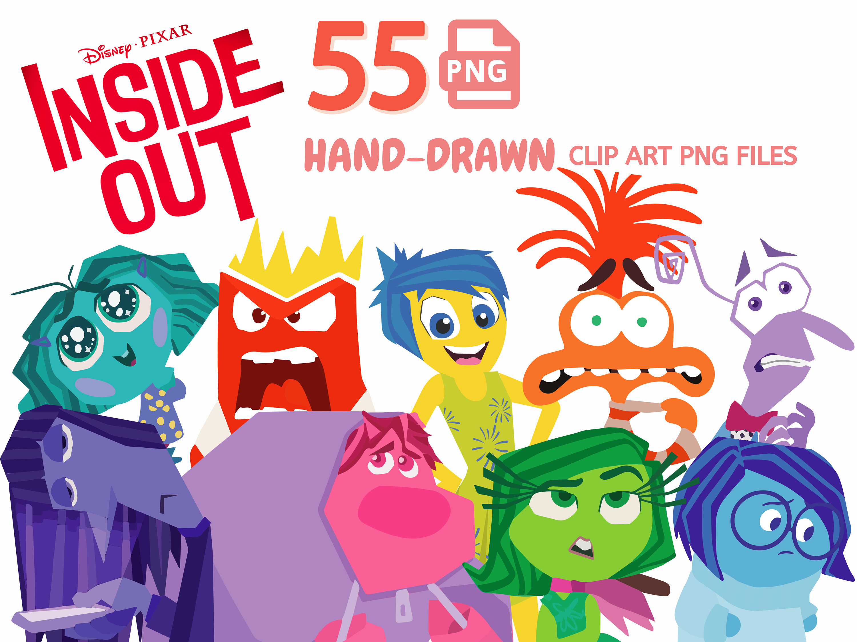 Inside Out 2 PNG Clipart Bundle, Inside Out Cartoon, Anger Joy Sadness ...